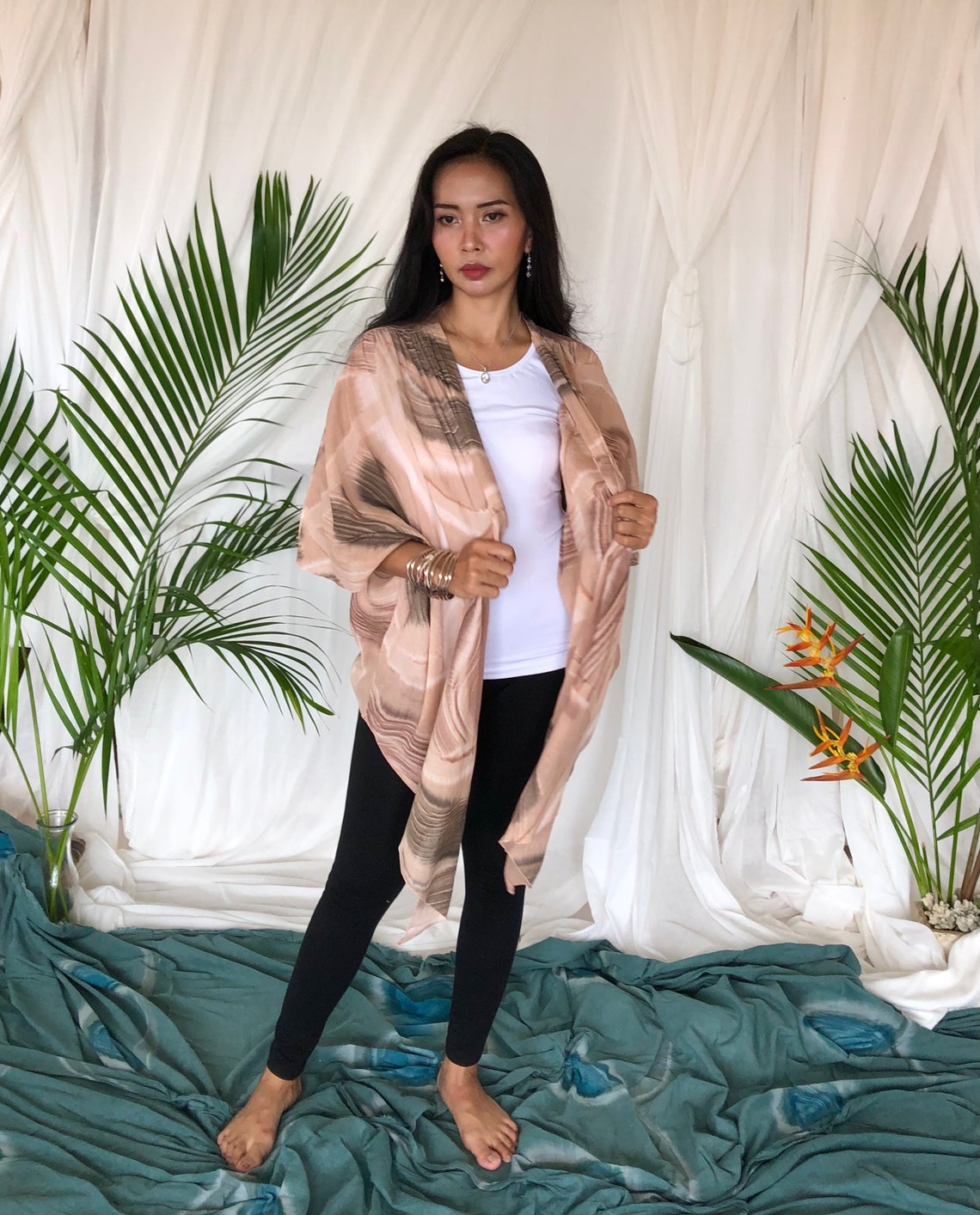 Outerwear Cascading Beach Cover Up Bali Kimono Cardigan in | Etsy