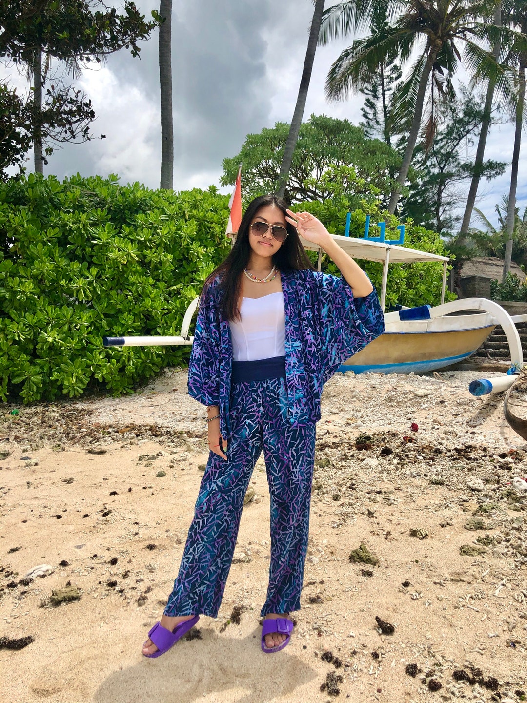 Long Pant Bamboo Batik, Women Batik Pant, Rayon Yoga Pant, Waistband ...
