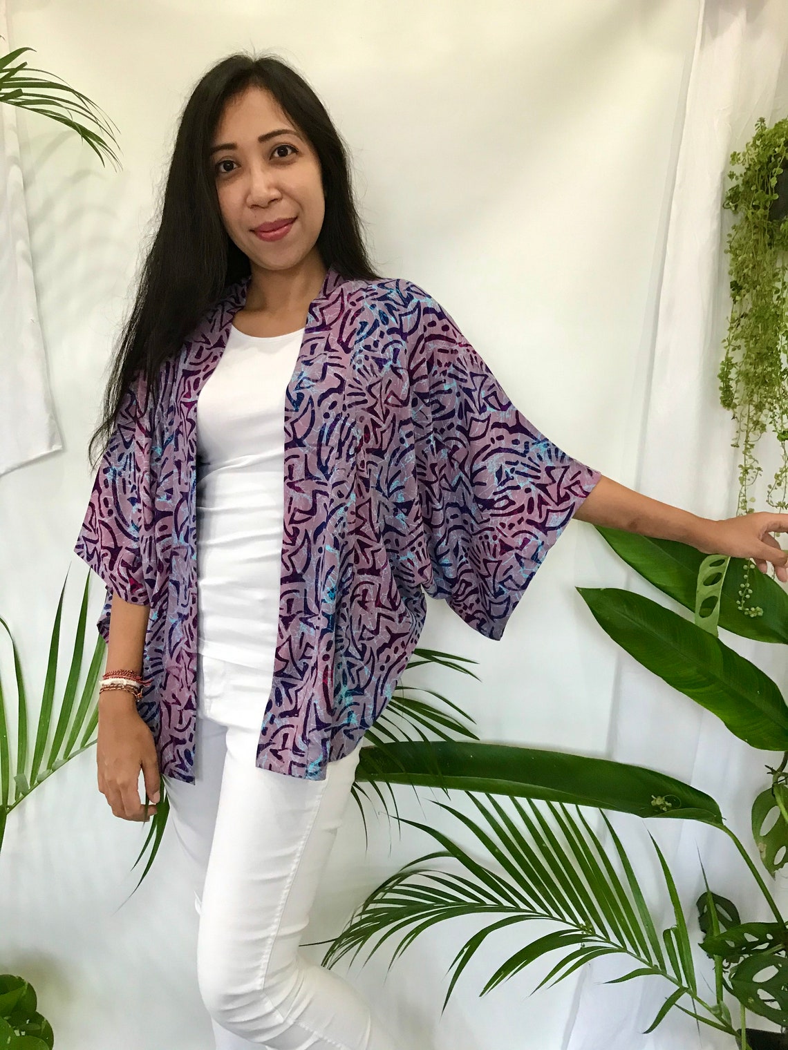 Outer Jacket Rayon Bali Batik Plus Size Cardigan Casual - Etsy