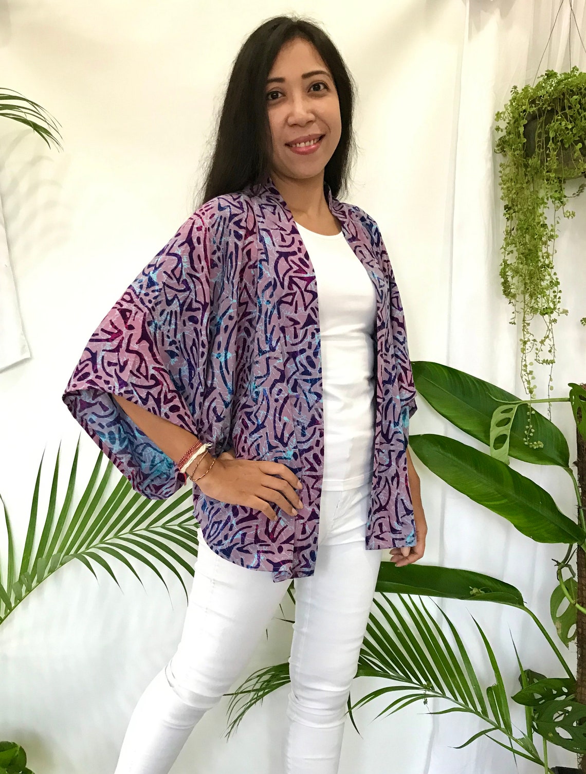 Outer Jacket Rayon Bali Batik Plus Size Cardigan Casual - Etsy