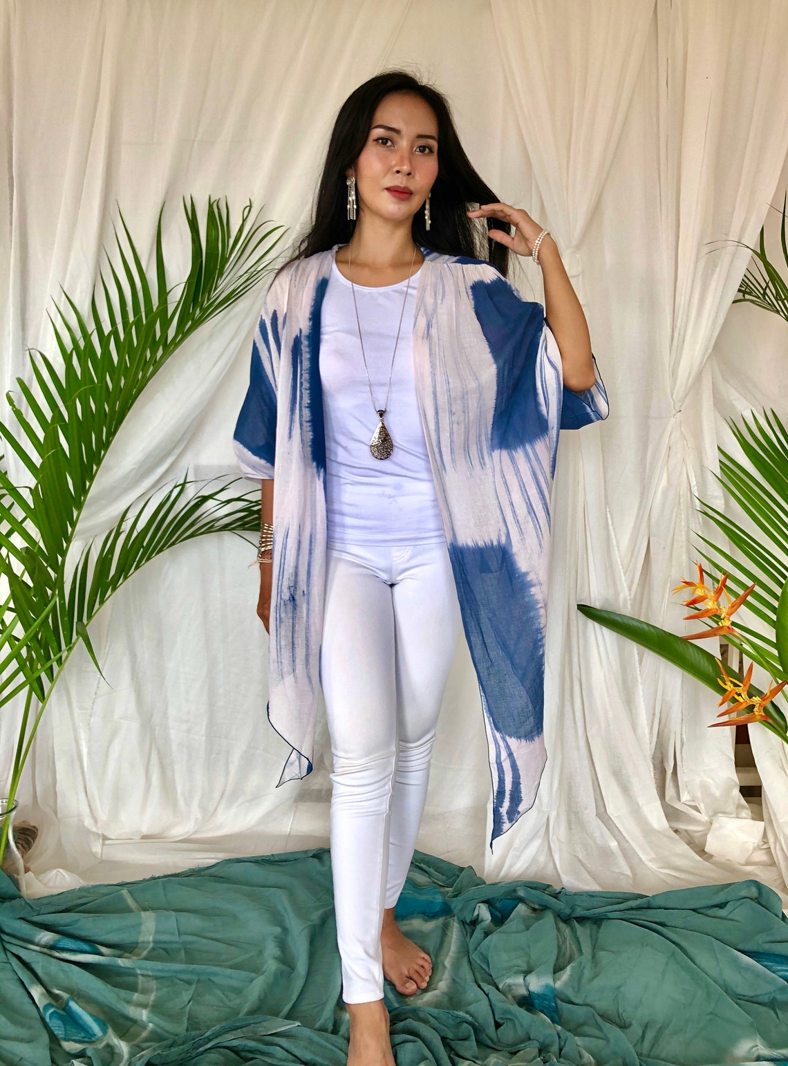 Outerwear Cascading Beach Cover Up Bali Kimono Cardigan in | Etsy