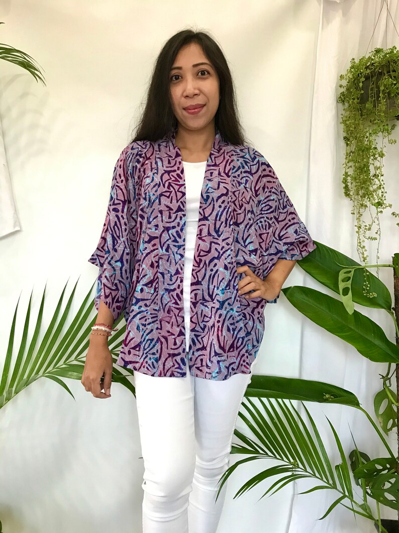 Outer Jacket Rayon Bali Batik Plus Size Cardigan Casual - Etsy