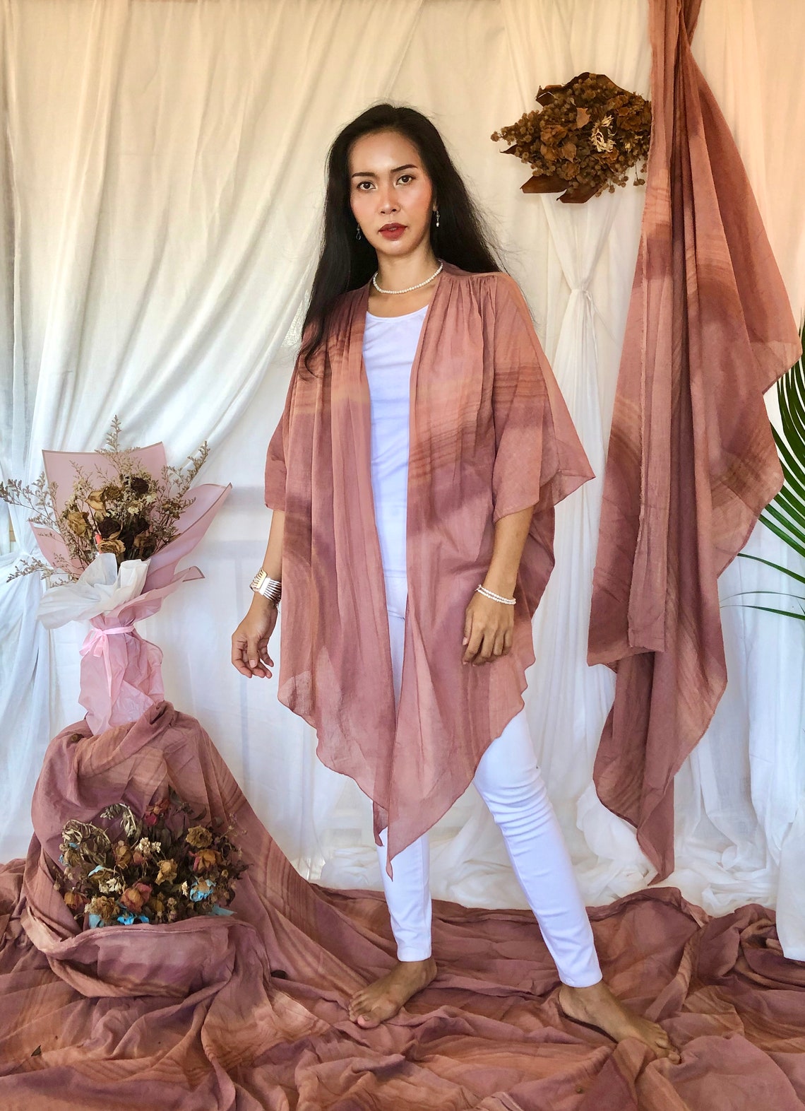 Outerwear Cascading Beach Cover Up Bali Kimono Cardigan in | Etsy