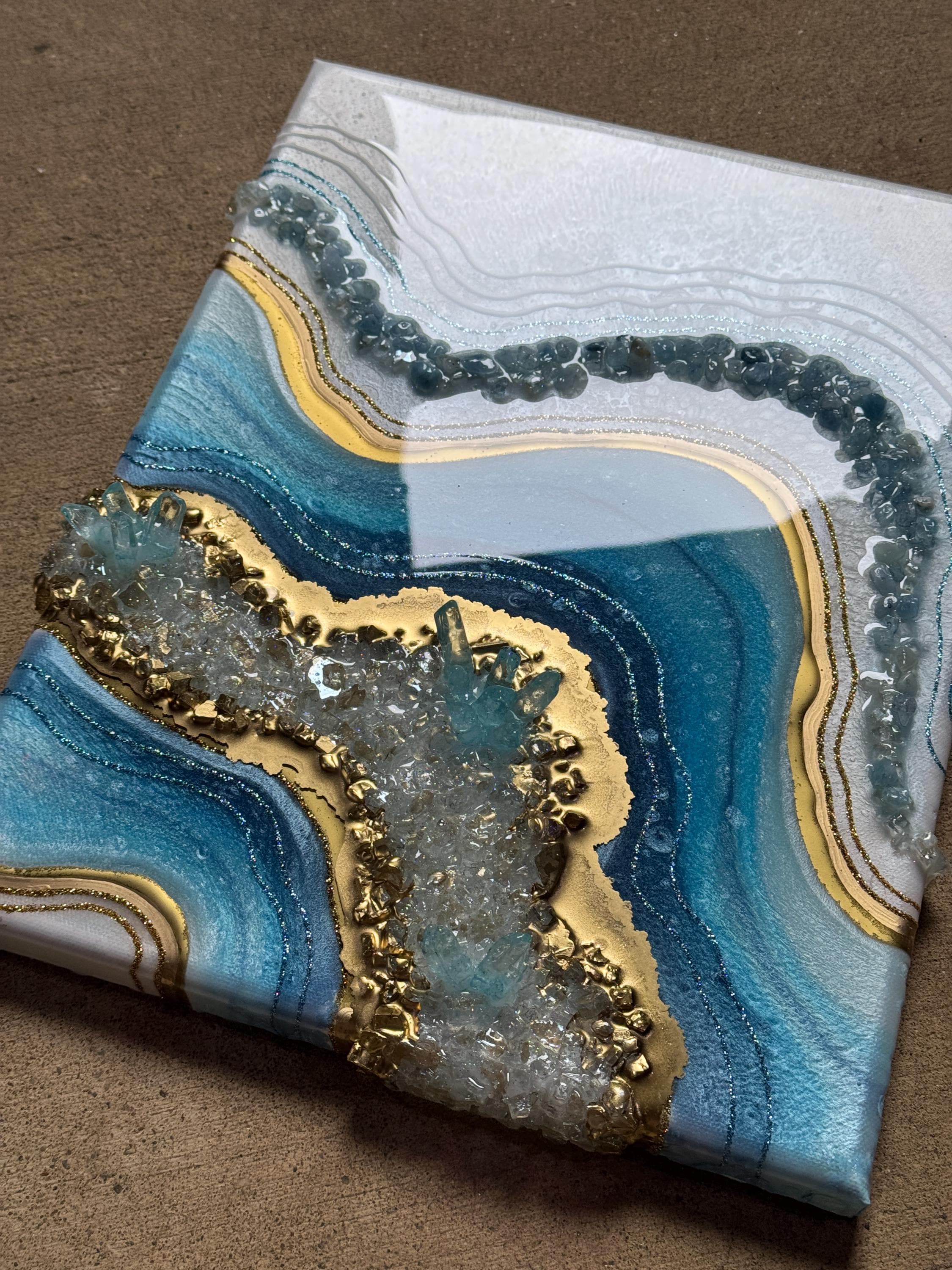 11x14″inches 3D Luxury Resin Geode Wall Art, Real Crystals Details ...