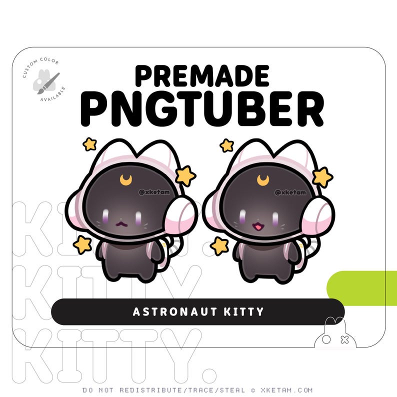 Astronaut Kitty Pngtuber | Premade Chibi Pngtuber Fugi Avatar for ...