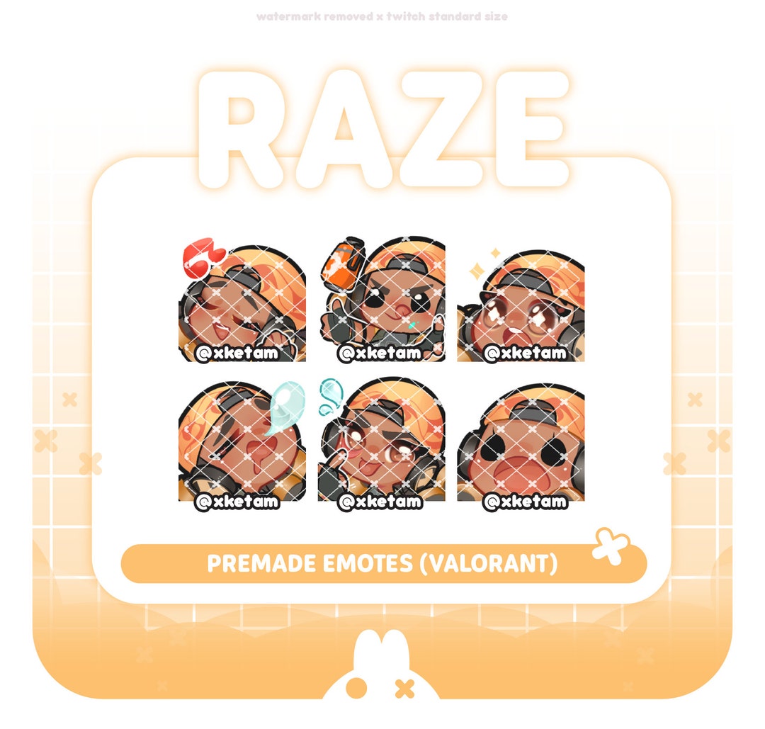 Raze Pack ( Valorant ) Premade Emote for Streaming Twitch Youtube ...