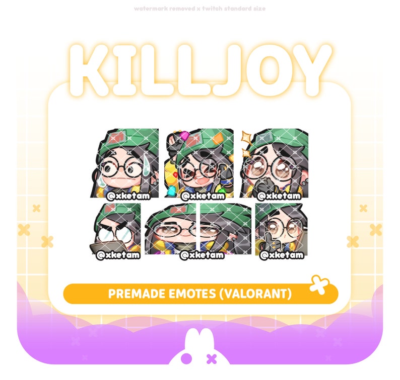 Killjoy Pack ( Valorant ) Premade Emote for Streaming Twitch Youtube ...
