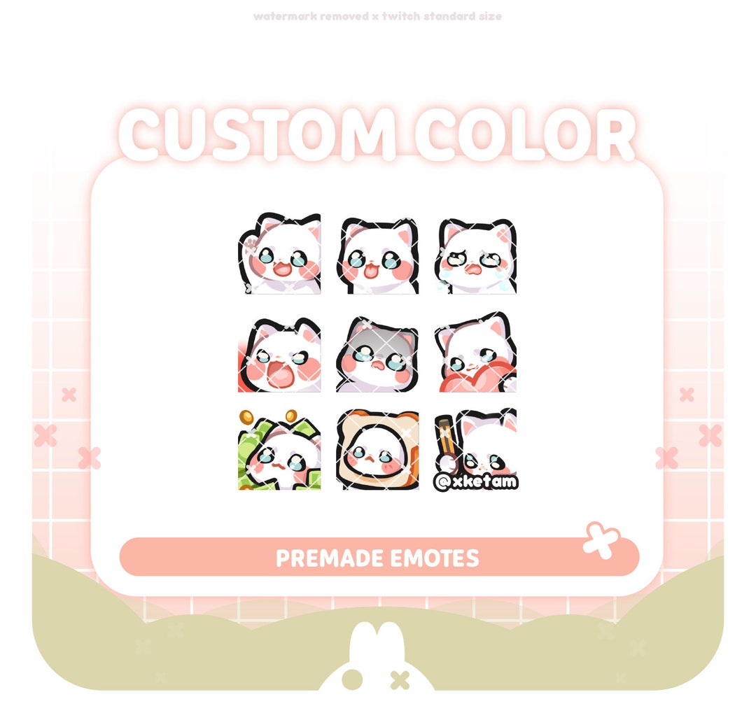Cats 9 X Emotes Premade Custom Emotes for Streaming Twitch - Etsy UK