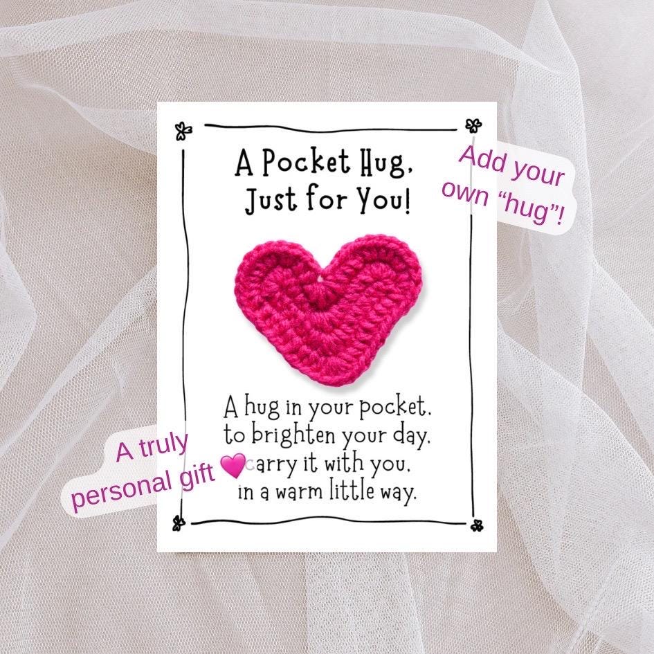 Printable Pocket Hug Card: Add Your Own Gift; Encouragement, Love, and ...