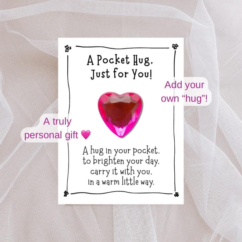 Printable Pocket Hug Card: Add Your Own Gift; Encouragement, Love, and ...