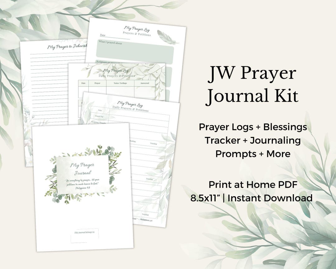 JW Prayer Journal, Personal Study Planner, Digital Faith Printable - Etsy