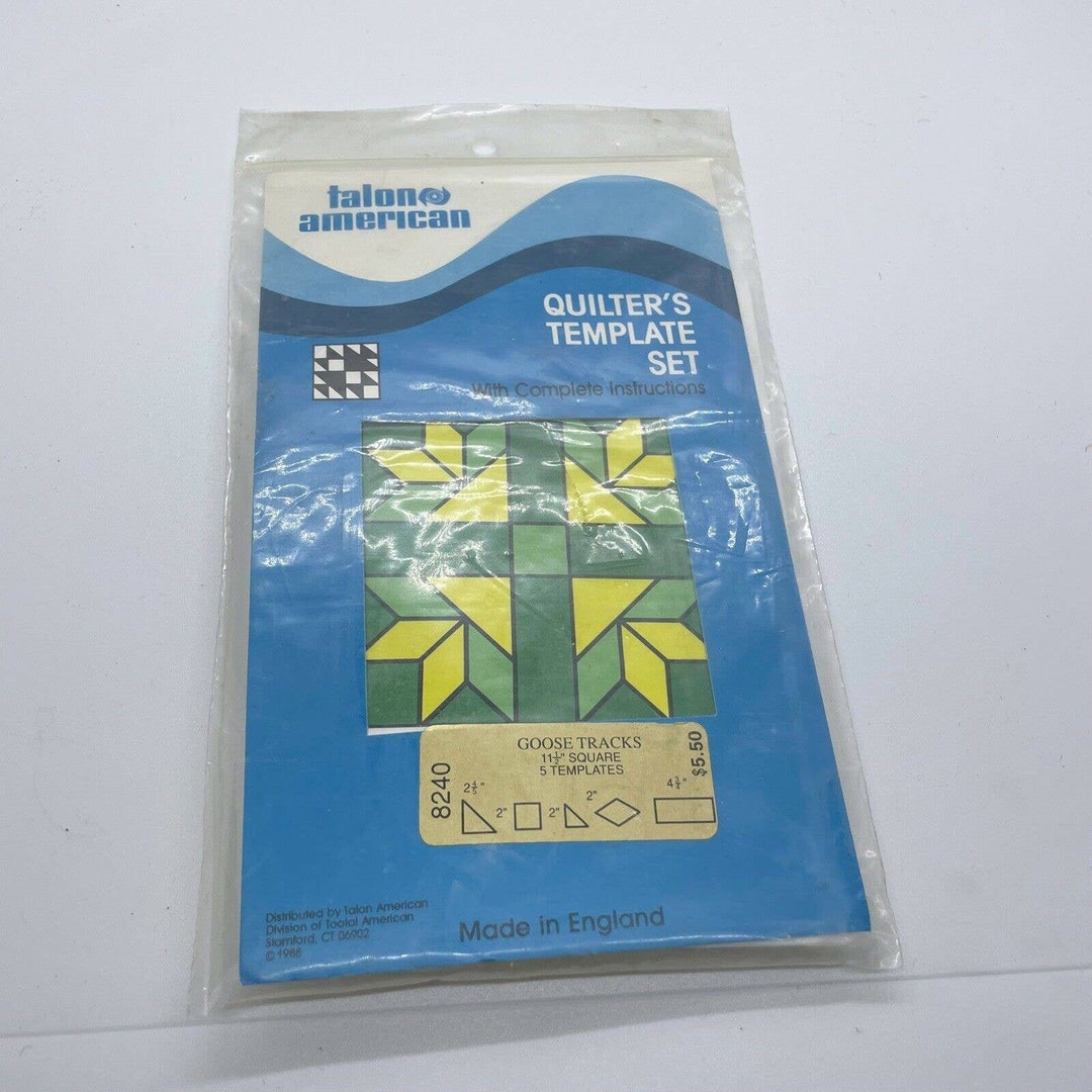 1988 Talon American "goose Tracks” Plastic Quilter's / Quilt Template ...