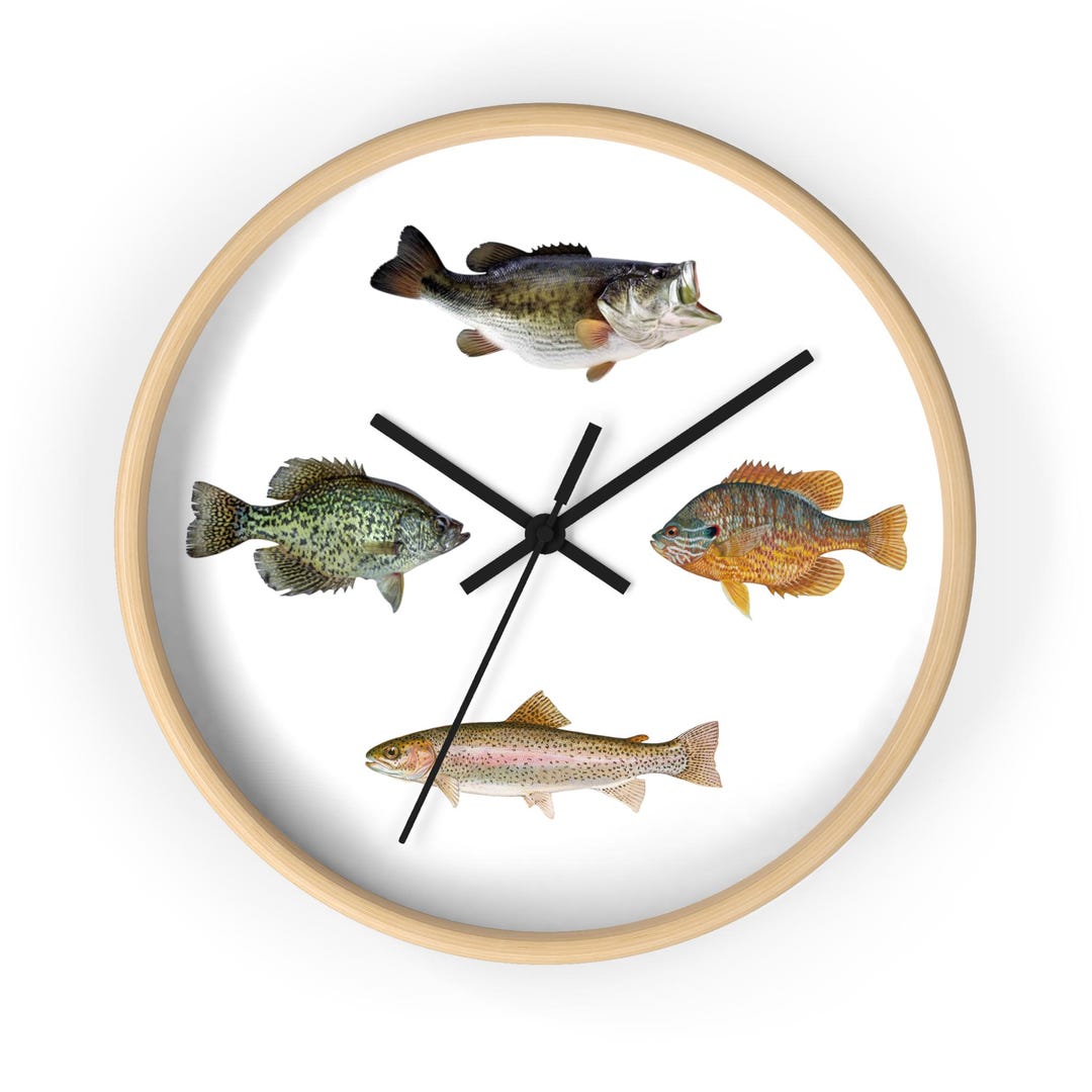 Fishing-themed Wall Clock, Angler Gift, Home Decor, Fisherman Present ...