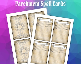 Blank Printable Spell Cards (witch) - for Dungeons and Dragons - D&D ...