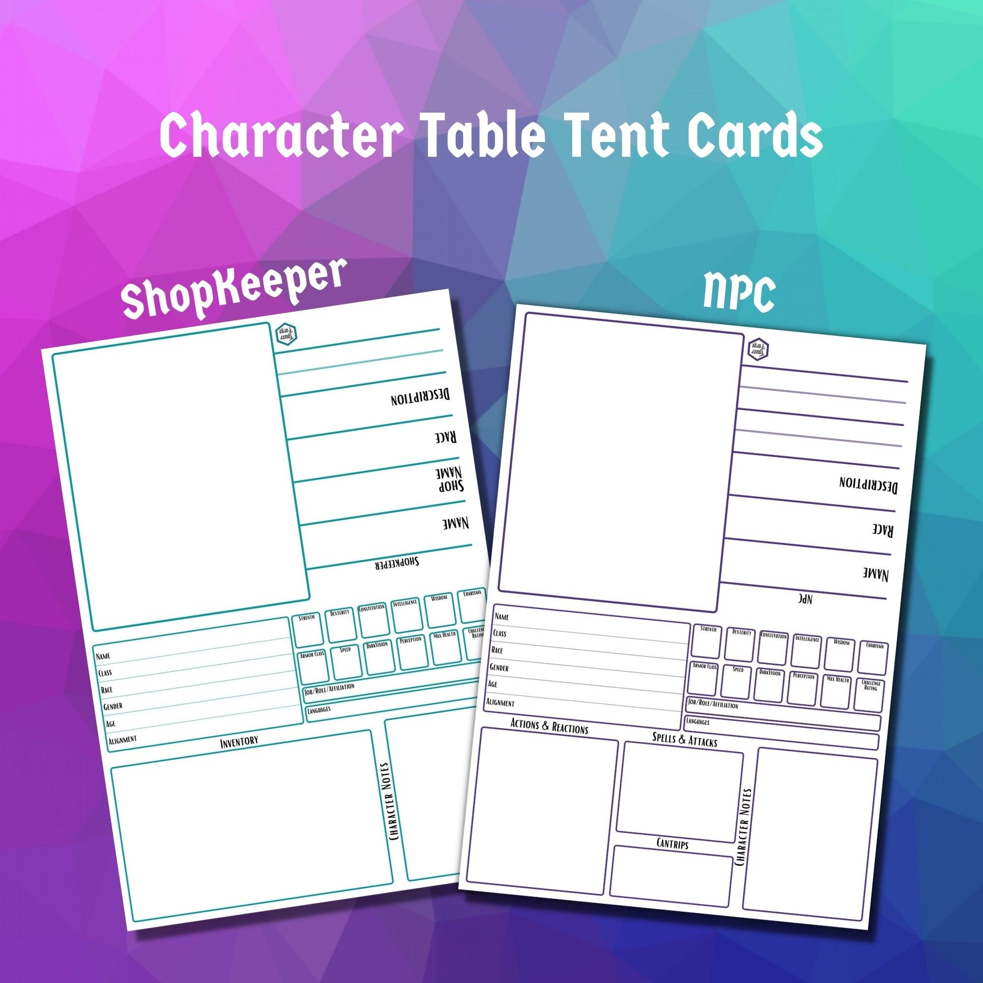NPC Info DM Sheets Dnd 5E Minimalist Printable PDF, 47% OFF
