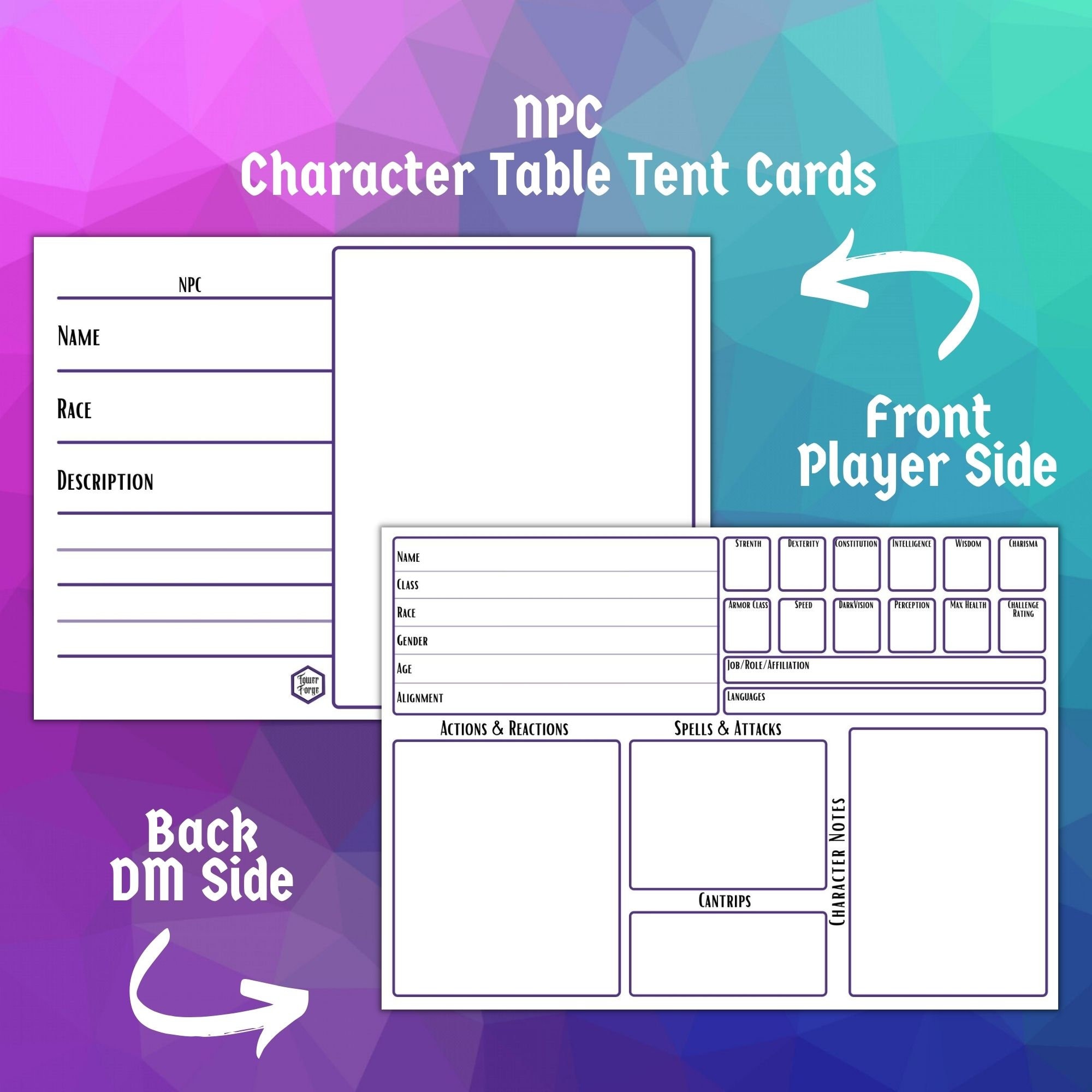 NPC and Shopkeeper Character Tent Cards for Dungeons and Dragons - Etsy