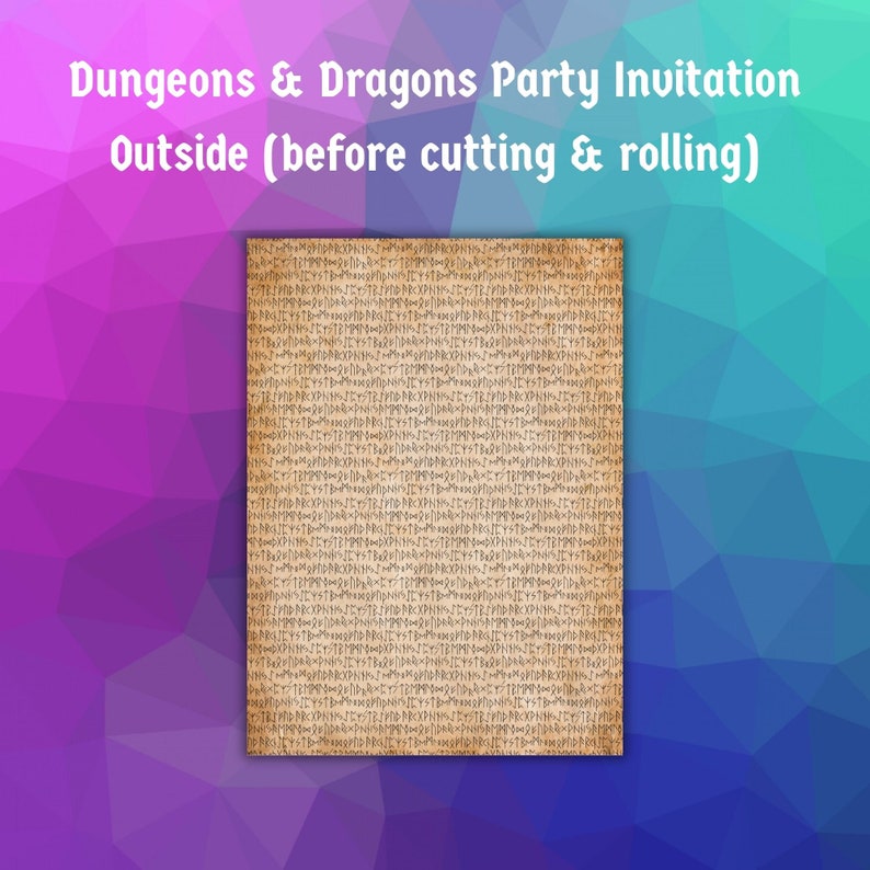 Dungeons and Dragons Style Small Scroll Party Invitation Printable - Etsy