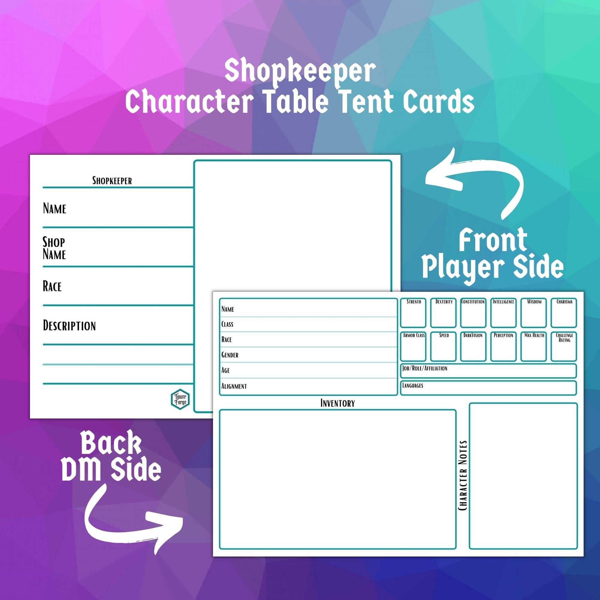 NPC and Shopkeeper Character Tent Cards for Dungeons and Dragons - Etsy