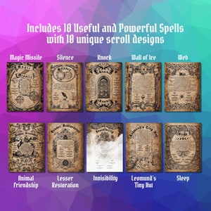 Parchment Spell Scroll Props for Dice and Dragons Set 3 - Etsy