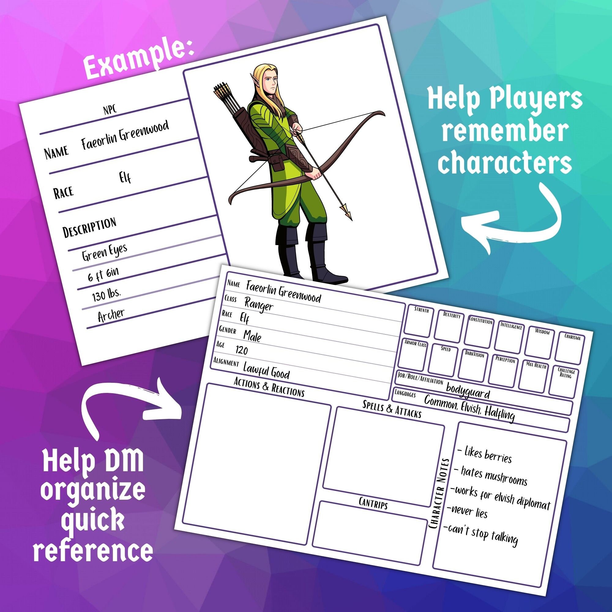 NPC and Shopkeeper Character Tent Cards for Dungeons and Dragons - Etsy
