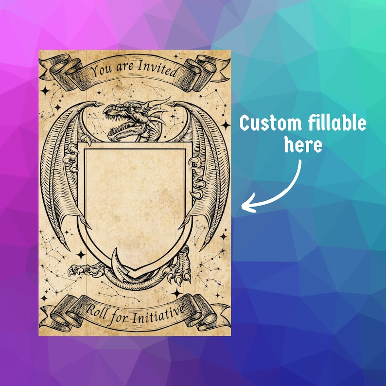Dungeons and Dragons Customizable Party Invitation - Etsy
