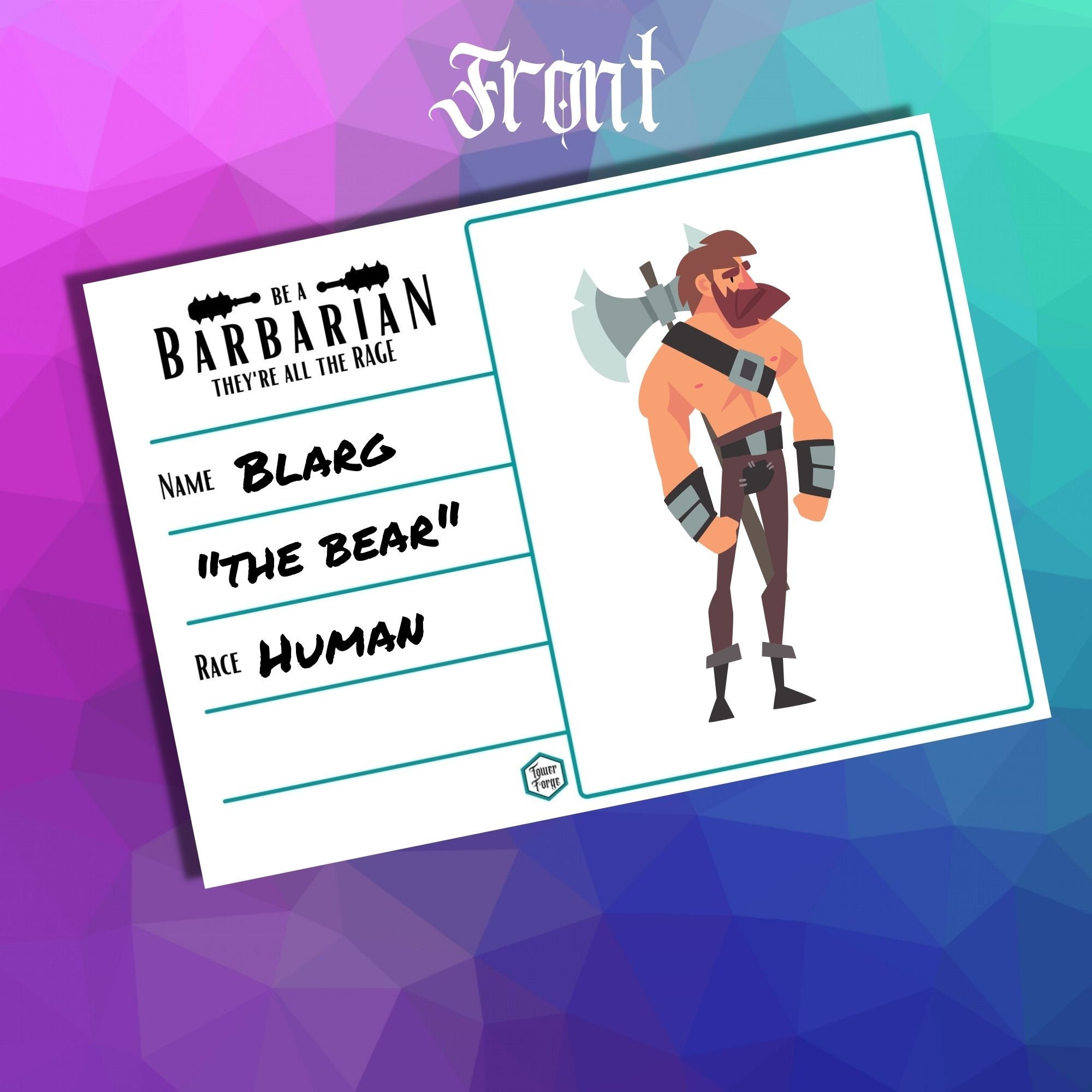 Barbarian Class Card for Dice and Dragons - Etsy