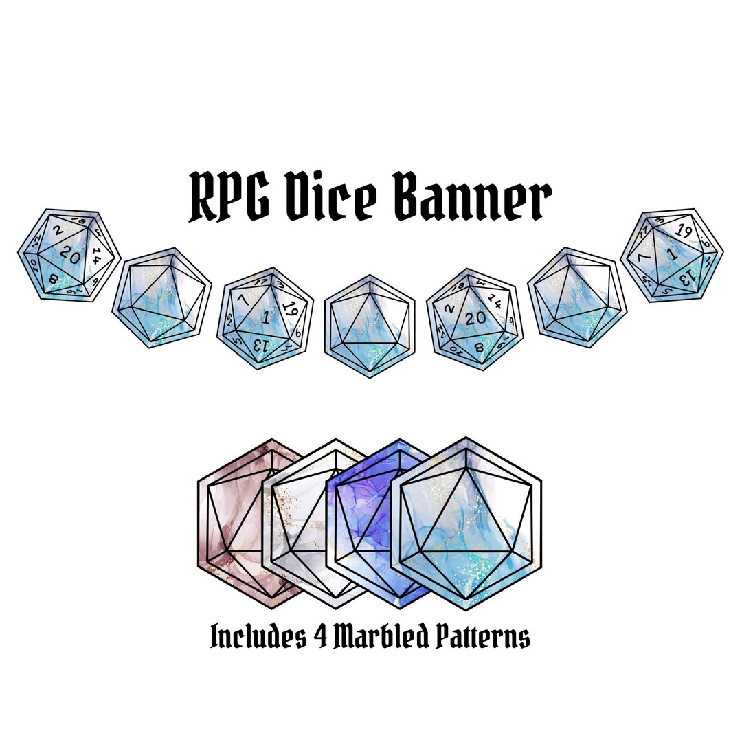 Marbled RPG Dice Party Banner - Etsy