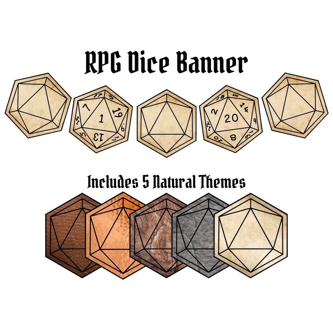 Natural RPG Dice Party Banner Set - Etsy