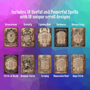 Parchment Spell Scroll Props for Dice and Dragons Set 2 - Etsy