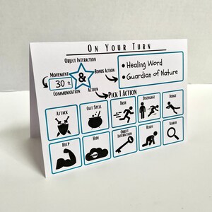 Player Turn Guide Card Printable for Dice and Dragons - Etsy
