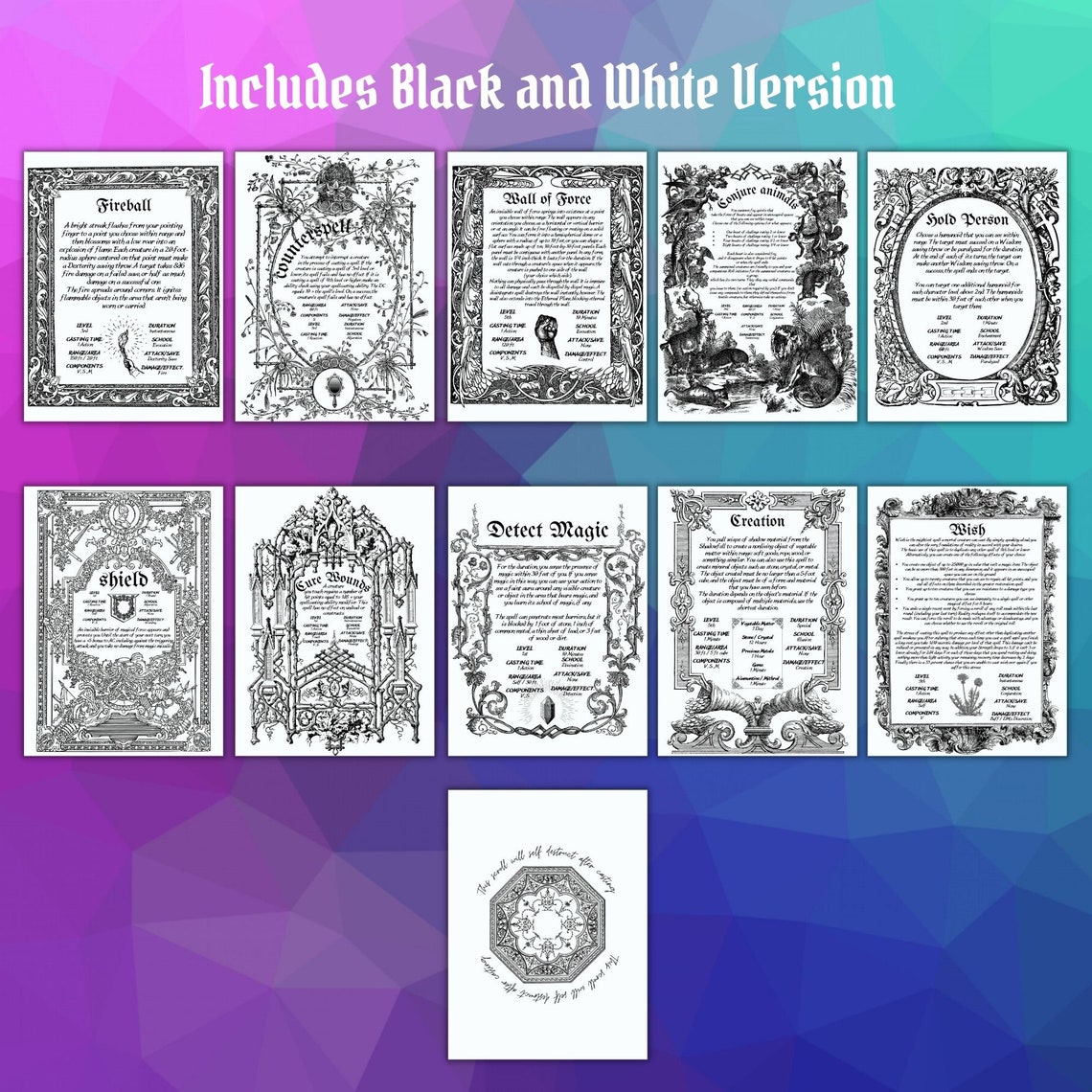 Parchment Spell Scroll Props for Dungeons and Dragons - Etsy