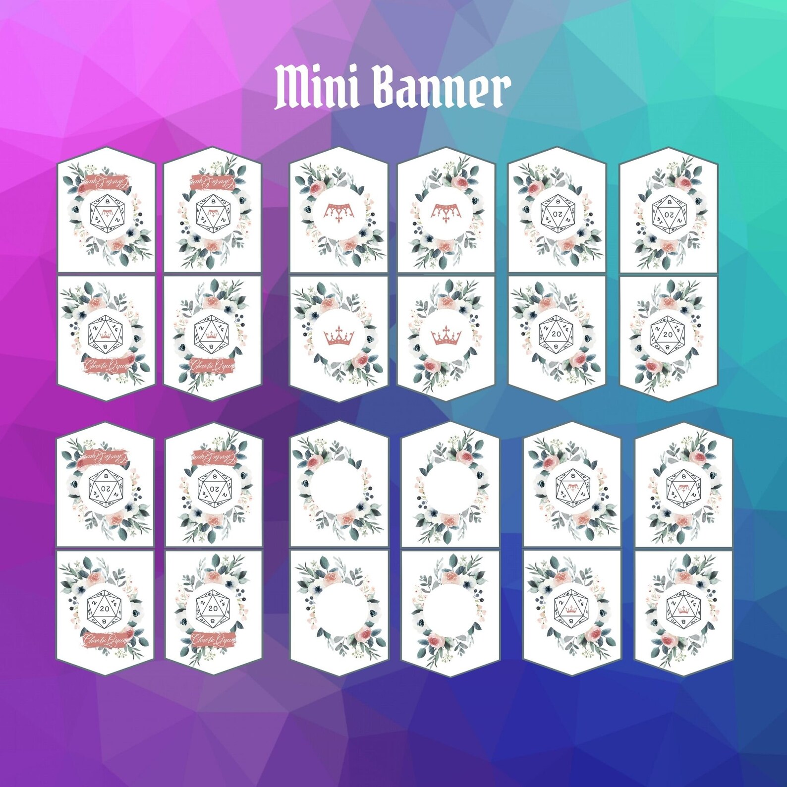 Chaotic Queen Dice and Dragons Printable Party Decoration Set - Etsy