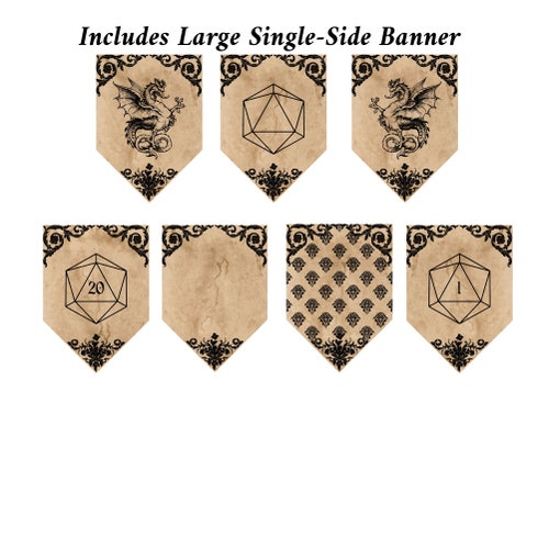 Rustic Fabric Dice and Dragons Themed Party Banner - Etsy