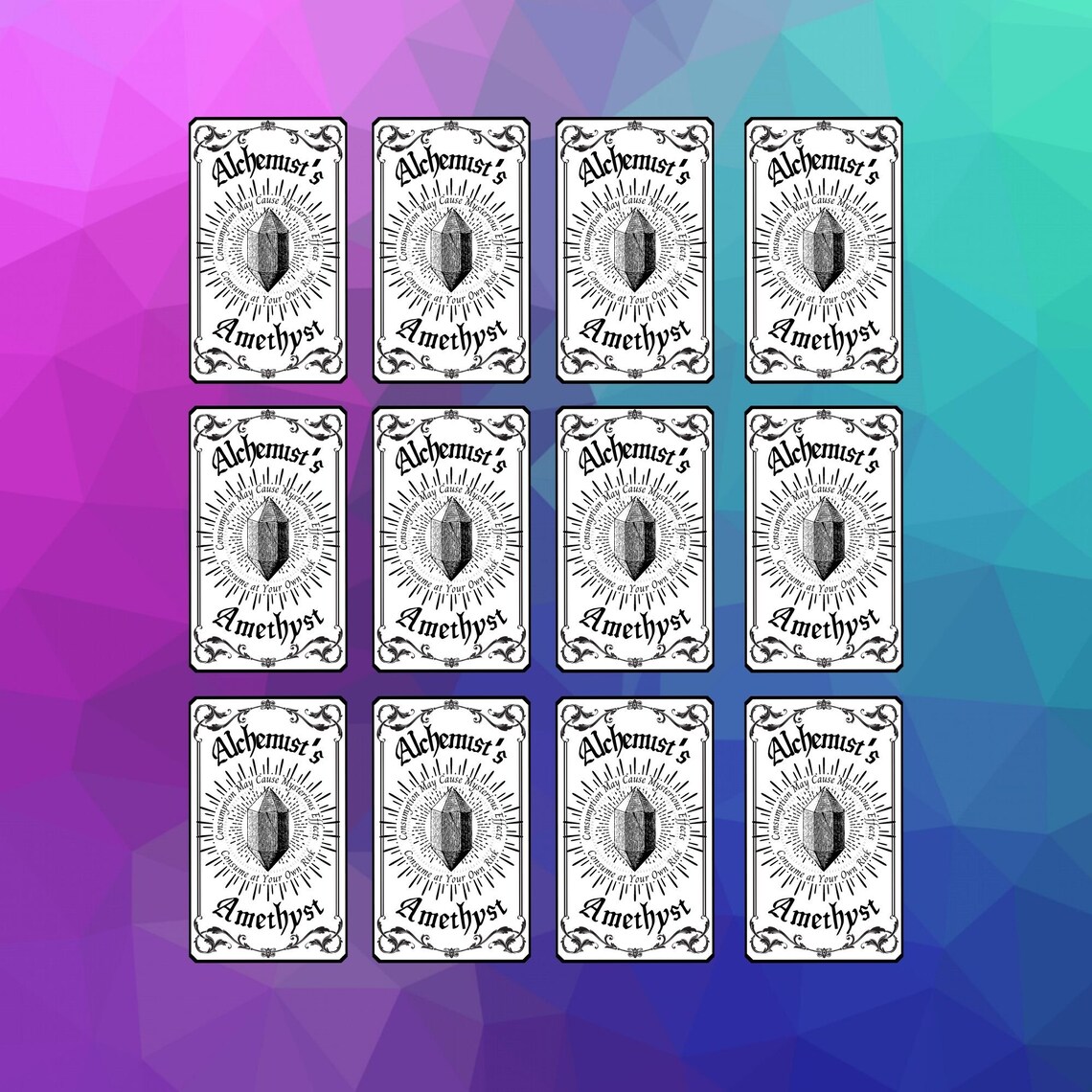 Alchemist's Amethyst Label for Fantasy Apothecary Jar - Etsy UK