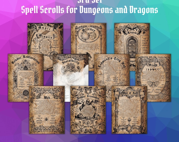Dnd Spell Scroll Print - Etsy UK