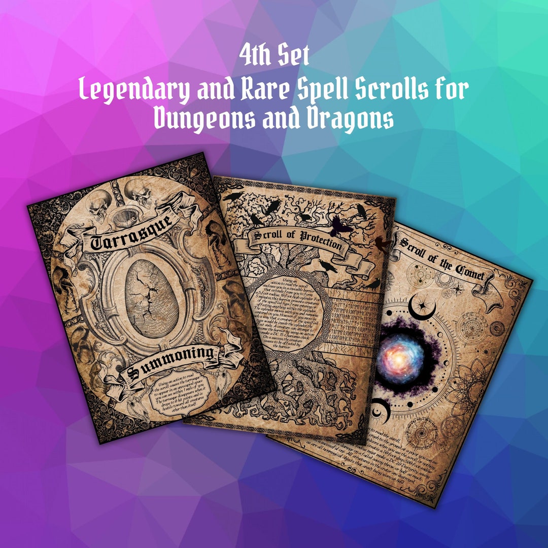 Legendary and Rare Parchment Spell Scroll Props for Dice and Dragons ...