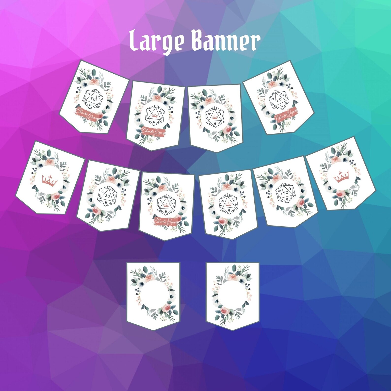 Chaotic Queen Dice and Dragons Printable Party Decoration Set - Etsy