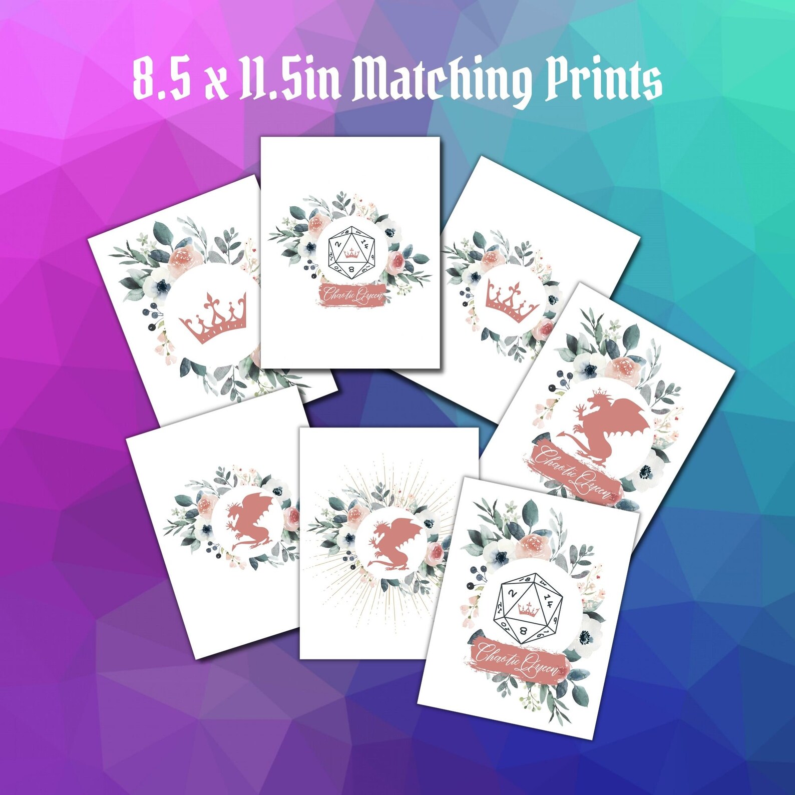 Chaotic Queen Dice and Dragons Printable Party Decoration Set - Etsy