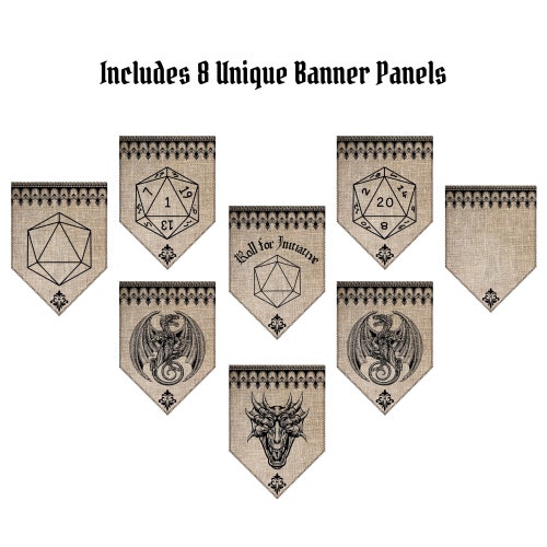 Rustic Fabric Dice and Dragons Themed Party Banner - Etsy