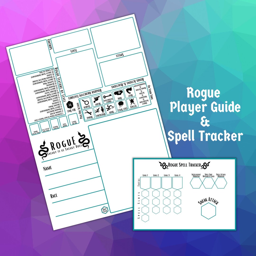 Rogue Player Guide Card and Spell Tracker for Dungeons and Dragons - Etsy