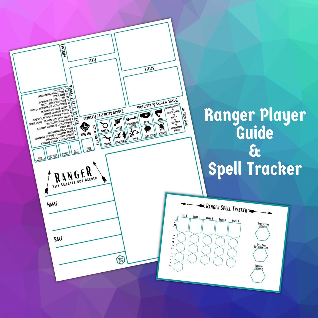 Ranger Player Guide Card and Spell Tracker for Dungeons and Dragons - Etsy