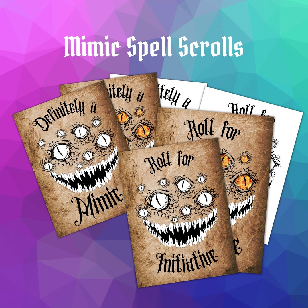 Mimic Spell Scrolls for Dice and Dragons - Etsy