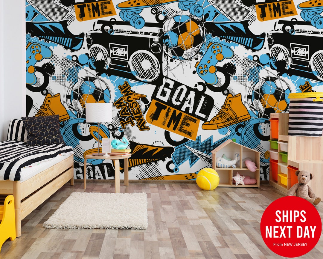 Sport Pattern Wallpaper | Pattern Wall Mural | Peel and Stick Self ...