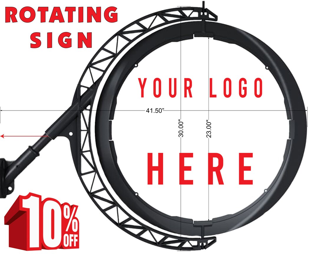 Rotating Sign | Air Current Powered Signage | Storefront Double Sided ...