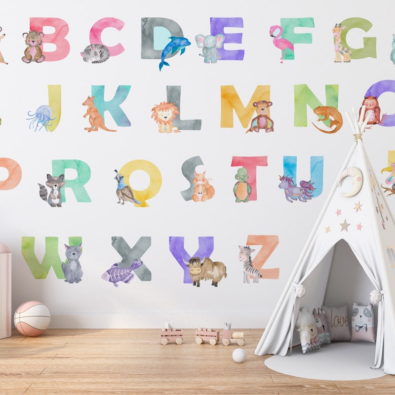 Alphabet Wall Decals - Etsy