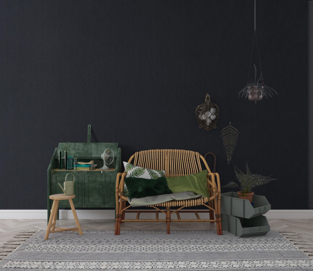 Luxury Dark Matte Black Wall Mural – Minimalist Elegant Wallpaper ...