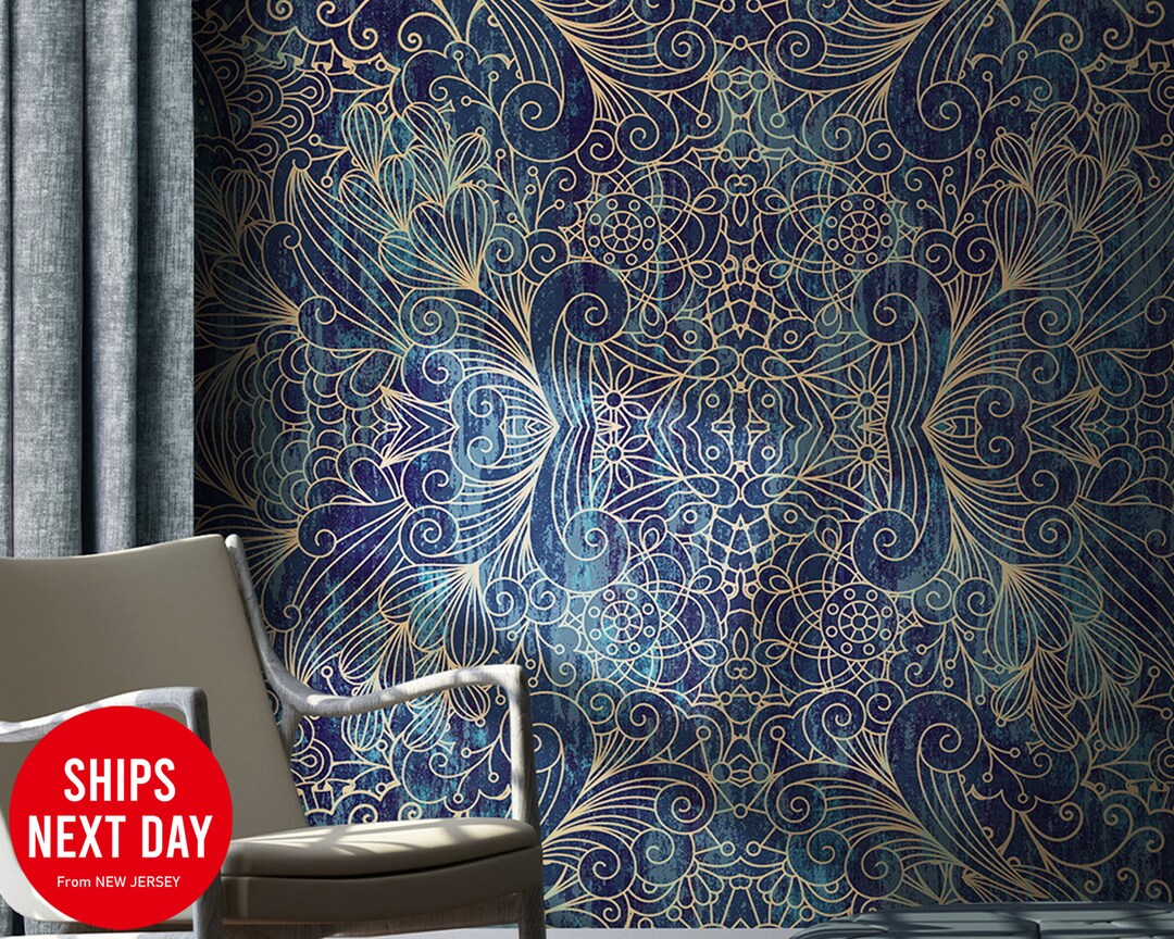 European Lace Pattern Lines Wallpaper | Pattern Wall Mural | Peel and ...