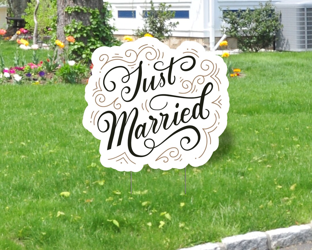 Just Married Outdoor Decoration, Wedding Party Sign, Just Married Yard ...