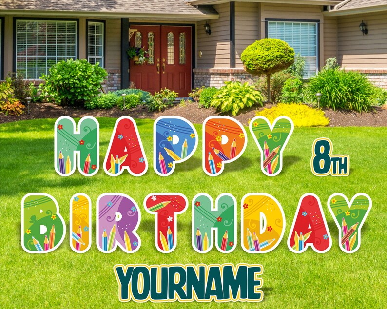 STUDENT Happy Birthday Yard Sign HBD Lawn Signs Outdoor Lawn | Etsy