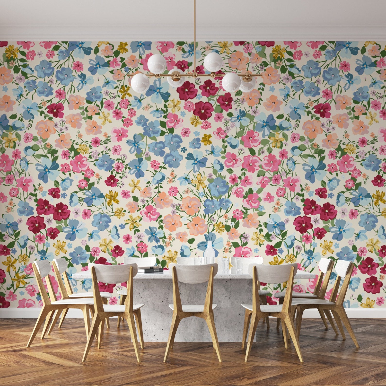 Liberty Style Blooming Flowers Wallpaper Pattern Wall Mural - Etsy